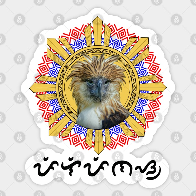 Philippine Eagle / Baybayin word Pilipinas (Philippines) - Baybayin - Sticker | TeePublic